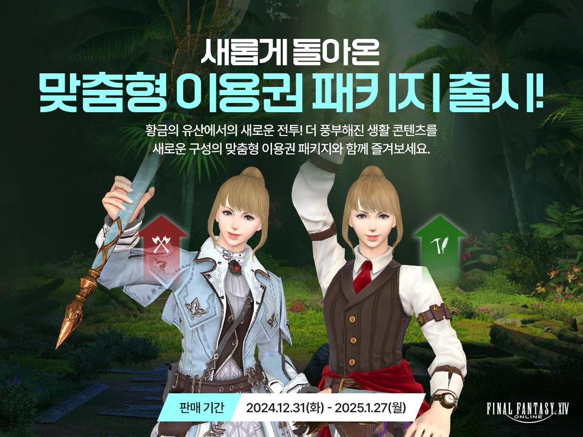 새롭게 돌아온! ‘맞춤형 이용권 패키지’ 출시!, 파이널판타지14